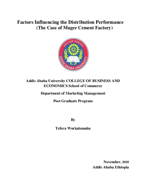 (PDF) Factors Influencing the Distribution Performance (The Case of ...
