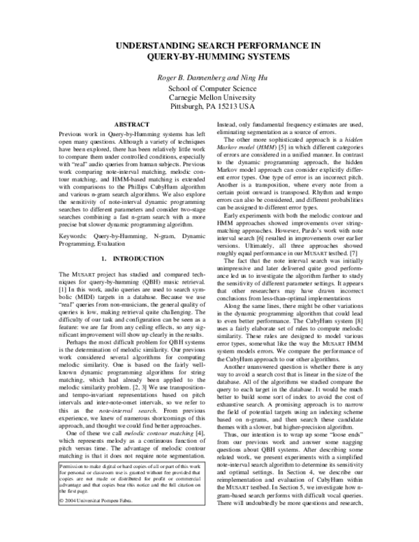 (PDF) Understanding Search Performance in Query-by-Humming Systems | Carlos Magno da Silva ...