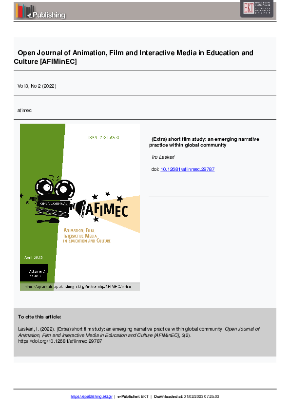 (PDF) (Extra) short film study: an emerging narrative practice within ...