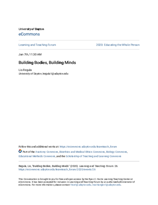 (PDF) Building bodies, building minds