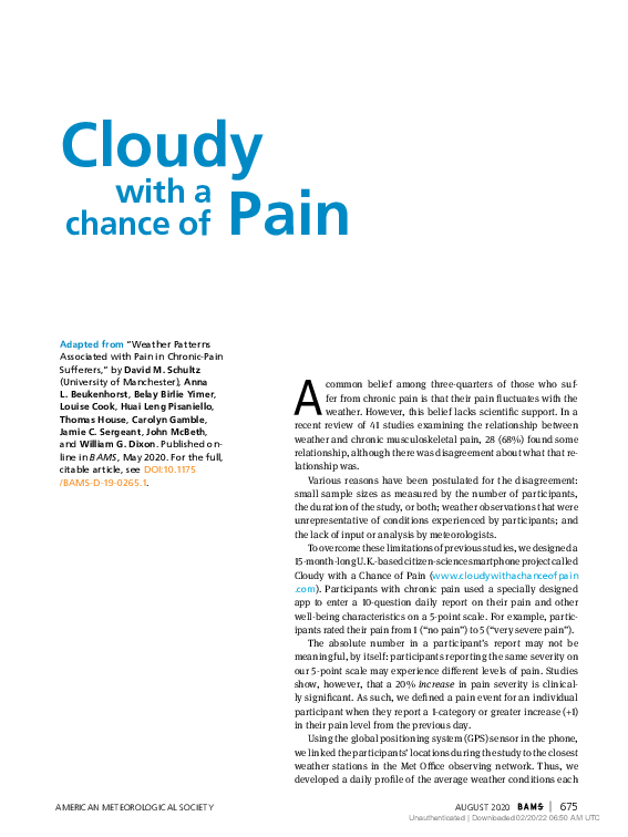 (PDF) Cloudy with a chance of Pain