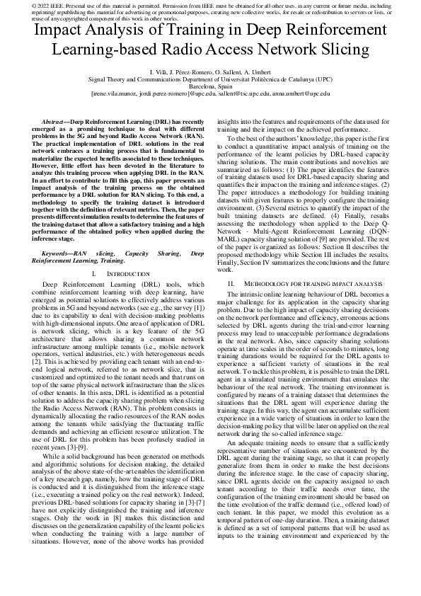 Pdf Impact Analysis Of Training In Deep Reinforcement Learning Based