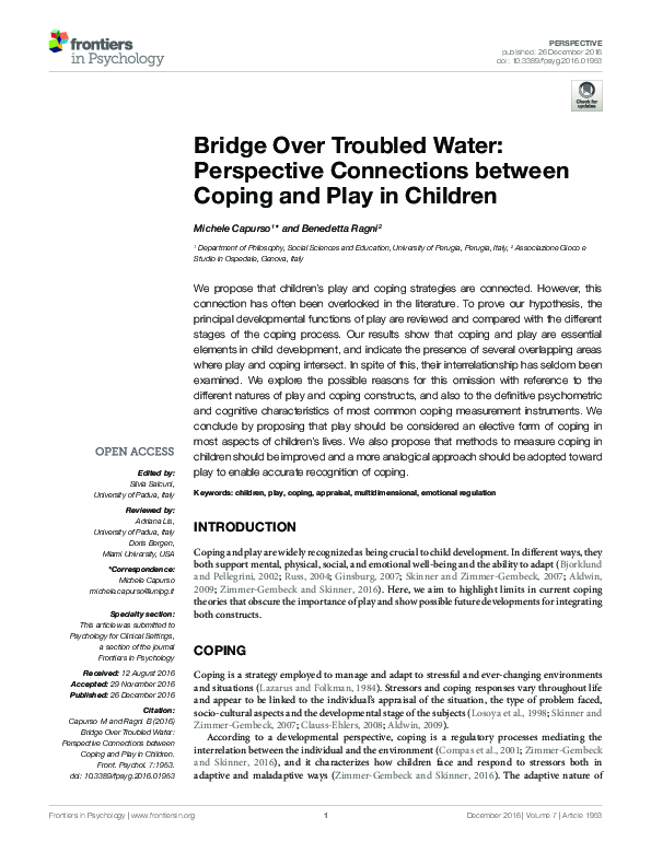 (PDF) Bridge Over Troubled Water: Perspective Connections between ...