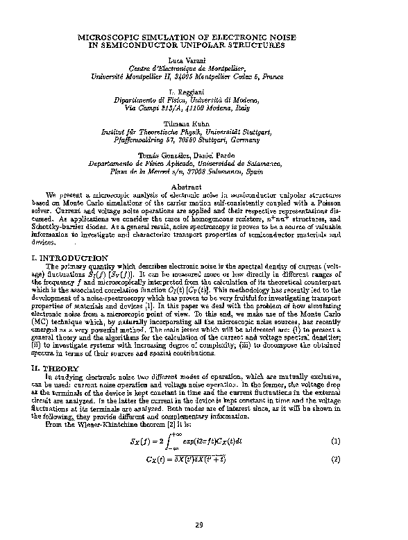 (PDF) Microscopic simulation of electronic noise in semiconductor materials and devices | Daniel ...