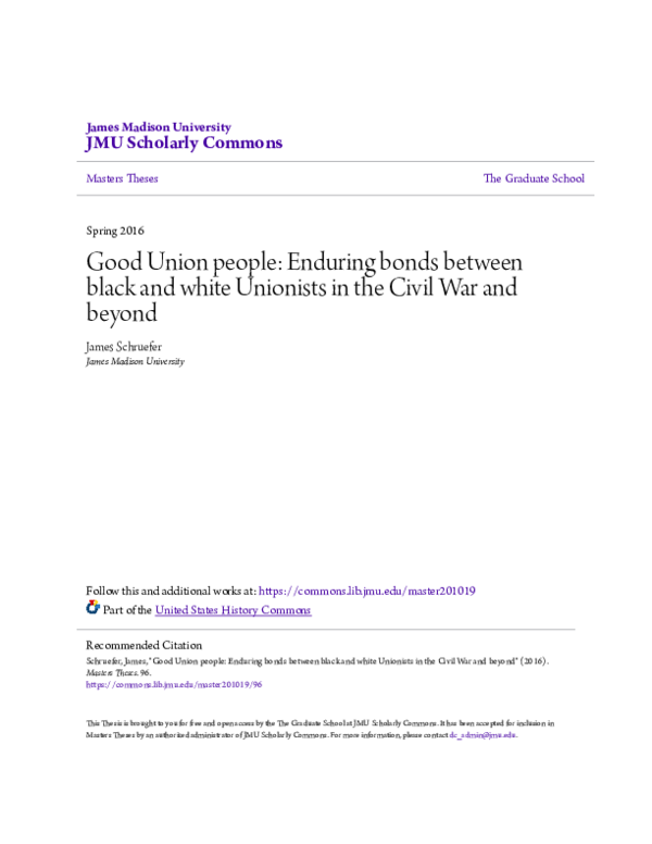 (PDF) Good Union people: Enduring bonds between black and white ...