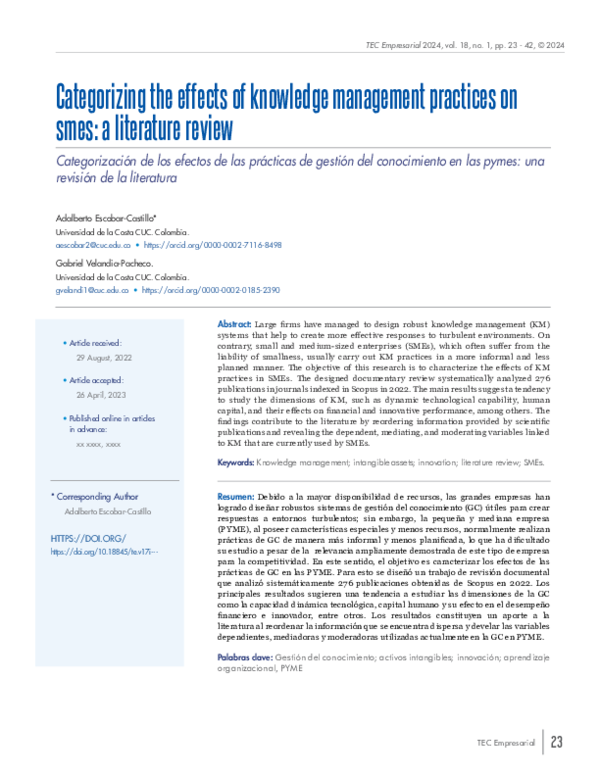 (PDF) Categorizing the effects of knowledge management practices on ...