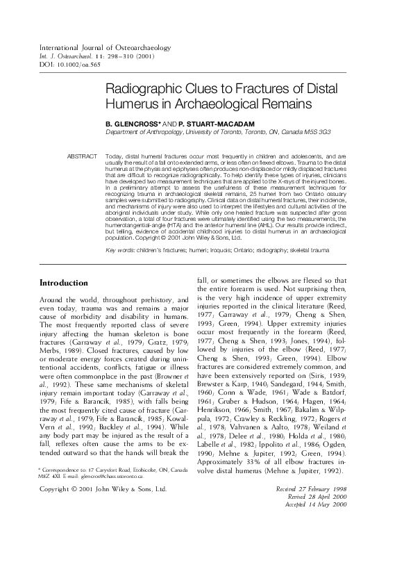 (PDF) Radiographic clues to fractures of distal humerus in ...