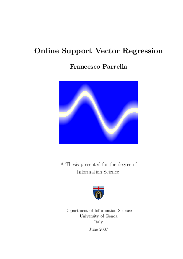 (PDF) Online Support Vector Regression