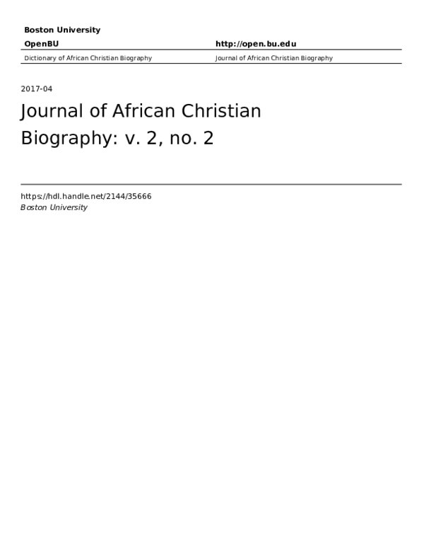 (PDF) Journal of African Christian Biography: v. 2, no. 2