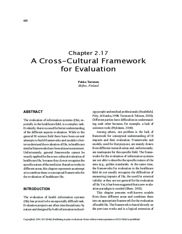 (PDF) A Cross-Cultural Framework for Evolution