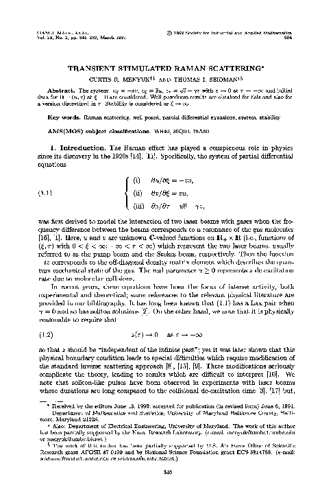 (PDF) Transient Stimulated Raman Scattering