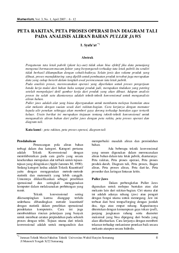 (PDF) Peta Rakitan, Peta Proses Operasi Dan Diagram Tali Pada Analisis ...