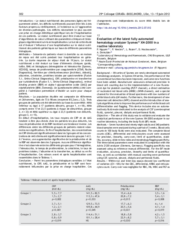 (PDF) Evaluation of the latest fully automated hematology analyzer ...