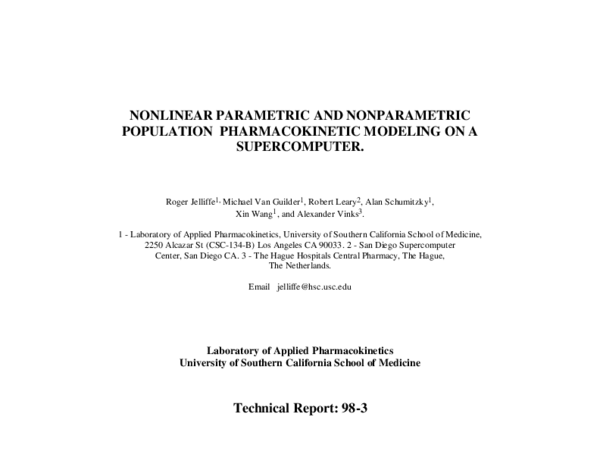 (PDF) Nonlinear Parametric and Nonparametric Population Pharmacokinetic ...