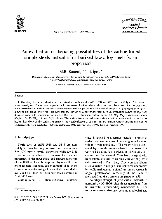 (PDF) An evaluation of the using possibilities of the carbonitrided ...
