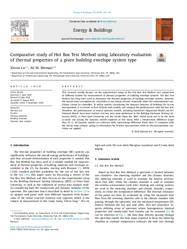(PDF) Comparative study of Hot Box Test Method using laboratory ...