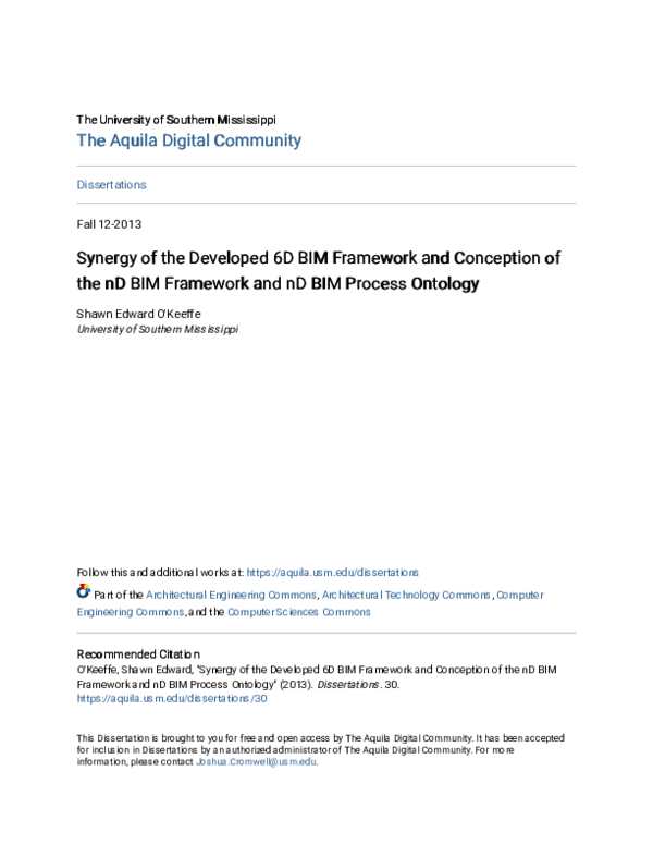 (PDF) Synergy of the developed 6D BIM framework and conception of the ...