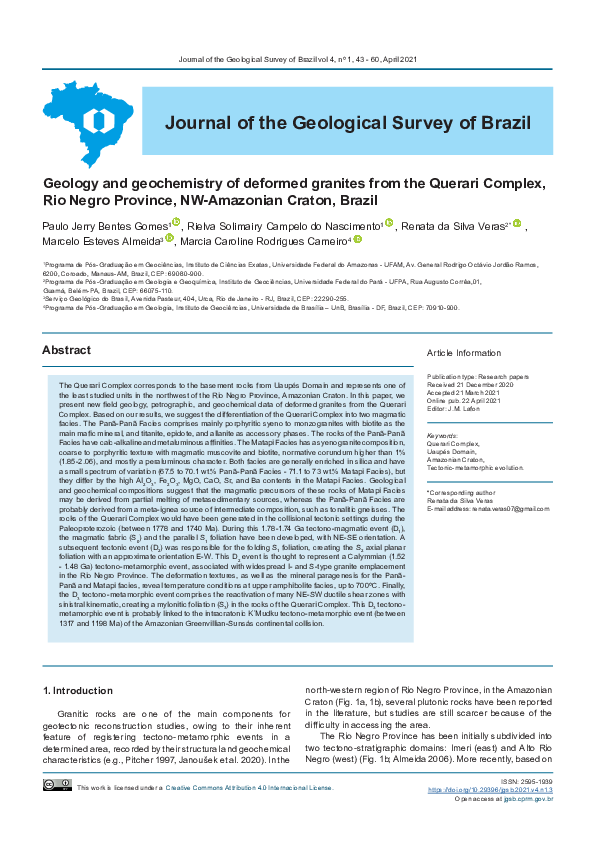 (PDF) Geology and geochemistry of deformed granites from the Querari ...