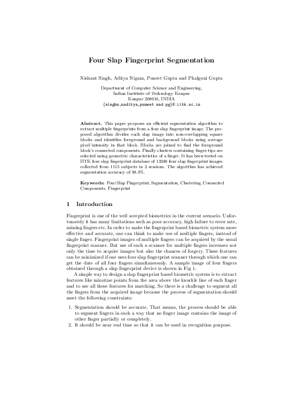 (PDF) Four Slap Fingerprint Segmentation | Puneet Gupta - Academia.edu