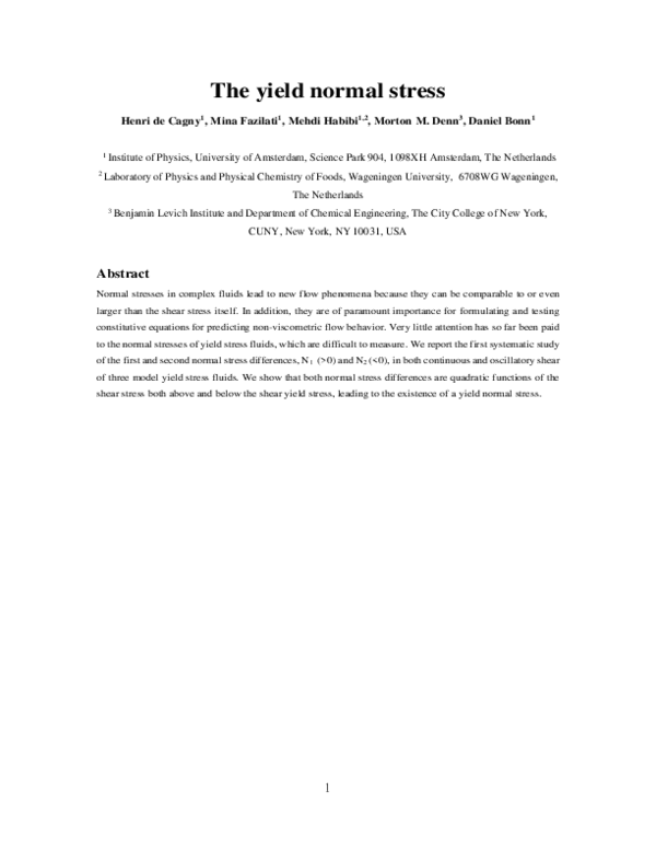 (PDF) The normal yield stress