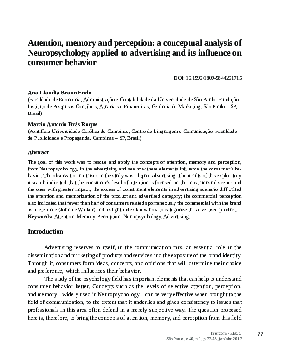 (PDF) Attention, memory and perception: a conceptual analysis of ...