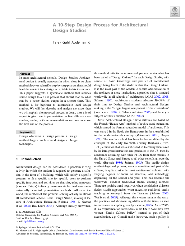 (PDF) A 10-Step Design Process for Architectural Design Studios