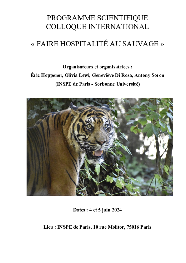 (DOC) PROGRAMME SCIENTIFIQUE COLLOQUE INTERNATIONAL