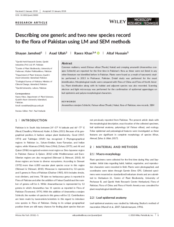 (PDF) Describing one generic and two new species record to the flora of ...