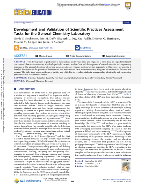 (PDF) Development and Validation of Scientific Practices Assessment ...