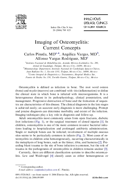 (PDF) Imaging of Osteomyelitis: Current Concepts