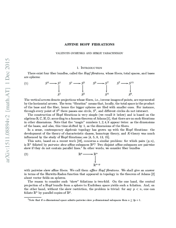 (PDF) Affine Hopf fibration
