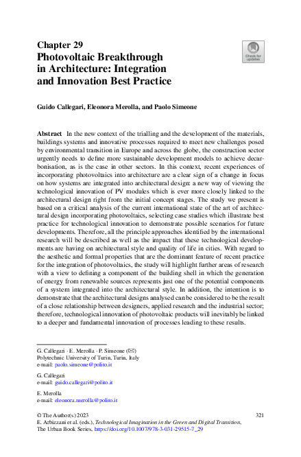 (PDF) Photovoltaic Breakthrough in Architecture: Integration and ...