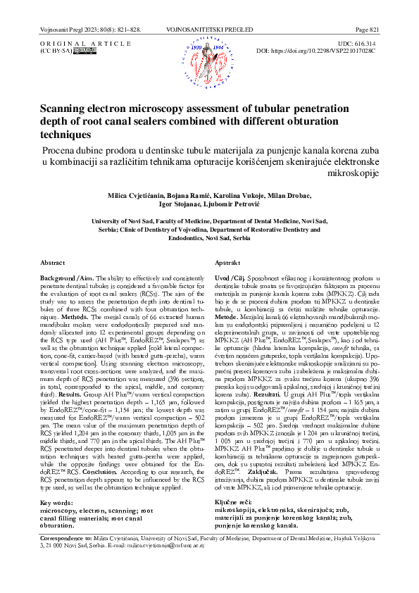 (PDF) Scenning electron microscopy (SEM) assessment of tubular ...