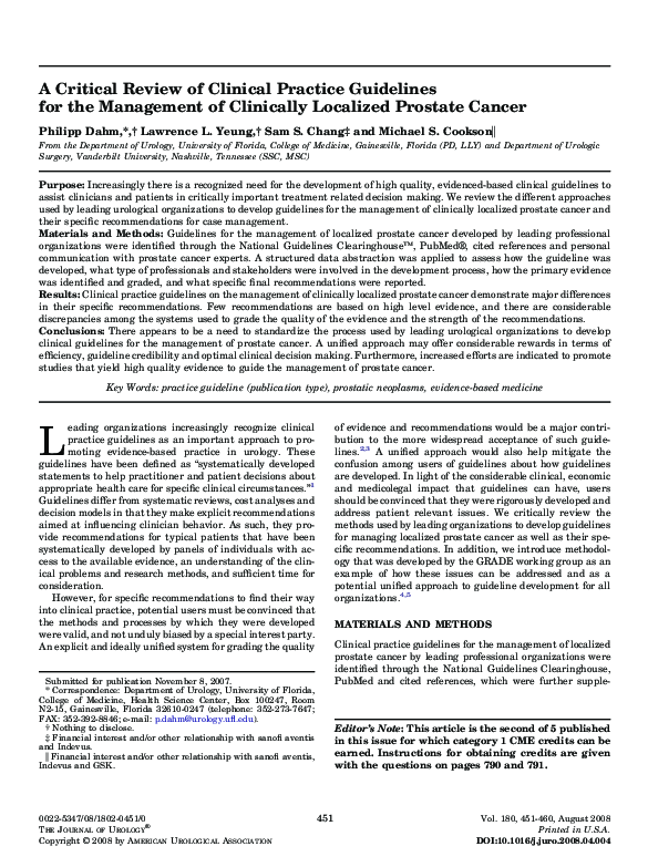 (PDF) A Critical Review of Clinical Practice Guidelines for the ...