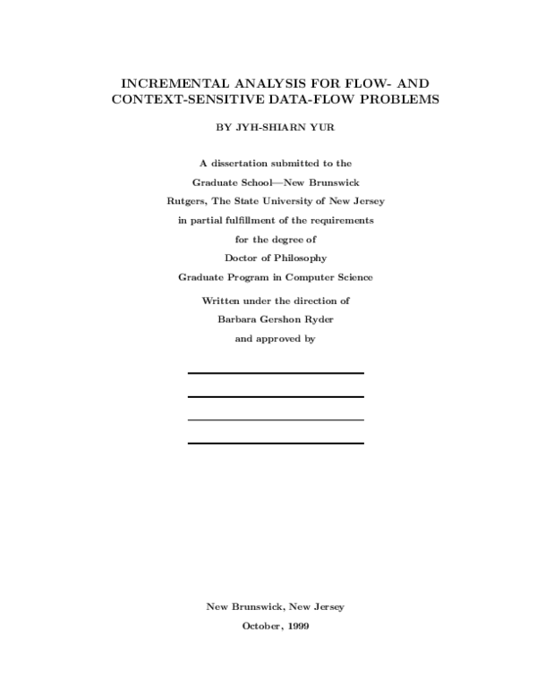 (PDF) Incremental Analysis for Flow- and Context-Sensitive Data-Flow Problems