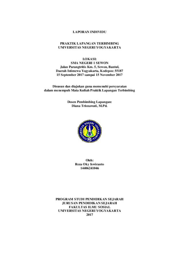 (PDF) Laporan Individu Praktik Lapangan Terbimbing
