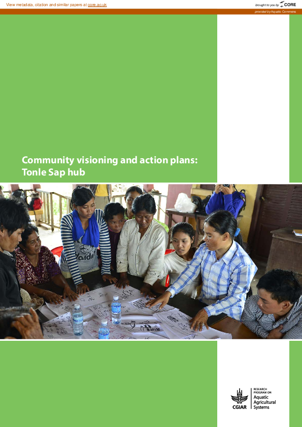 (PDF) Community visioning and action plans: Tonle Sap hub