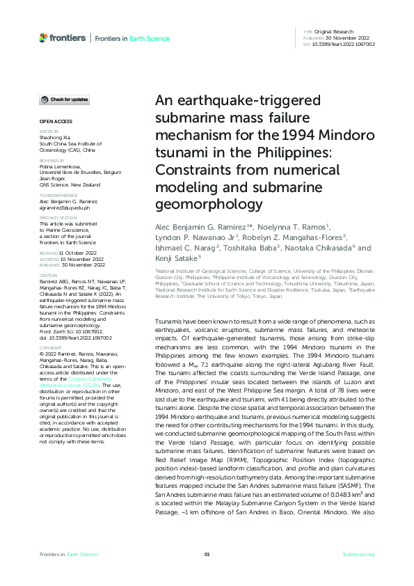 (PDF) An earthquake-triggered submarine mass failure mechanism for the ...