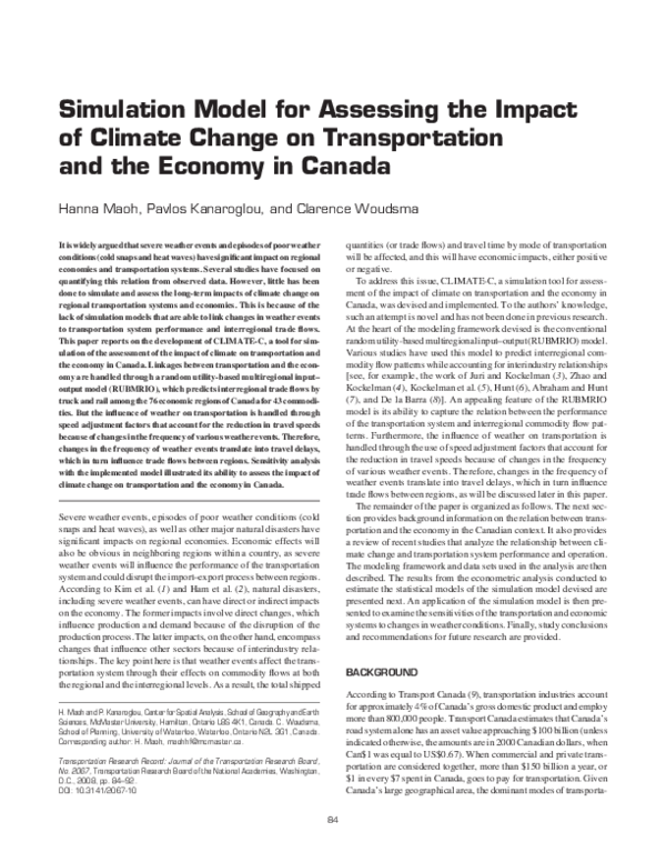 (PDF) Simulation Model for Assessing the Impact of Climate Change on ...