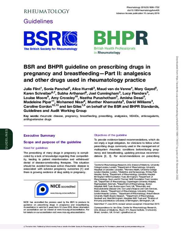 (PDF) BSR and BHPR guideline on prescribing drugs in pregnancy and ...