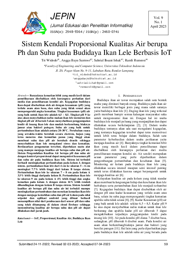 (PDF) Sistem Kendali Proporsional Kualitas Air berupa Ph dan Suhu pada ...