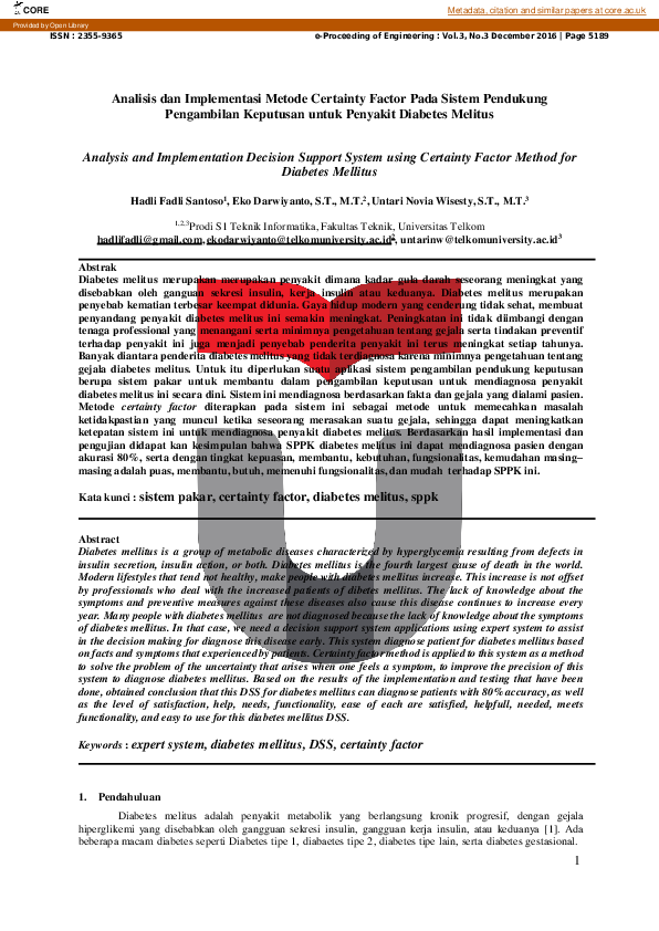(PDF) Analisis Dan Implementasi Metode Certainty Factor Pada Sistem ...