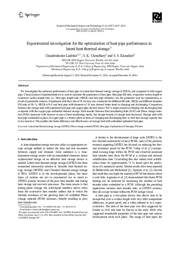(PDF) Experimental investigation for optimization of design parameters in a rectangular duct ...