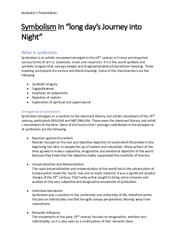 (PDF) Symbolism In "long Day's Journey into Night"