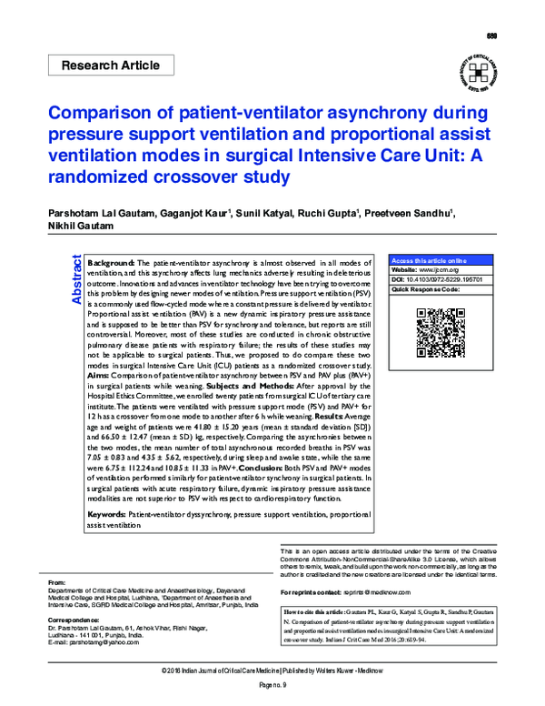 (PDF) Comparison of patient-ventilator asynchrony during pressure ...