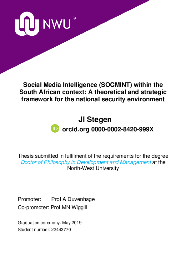 (PDF) Social Media Intelligence (SOCMINT) within the South African ...