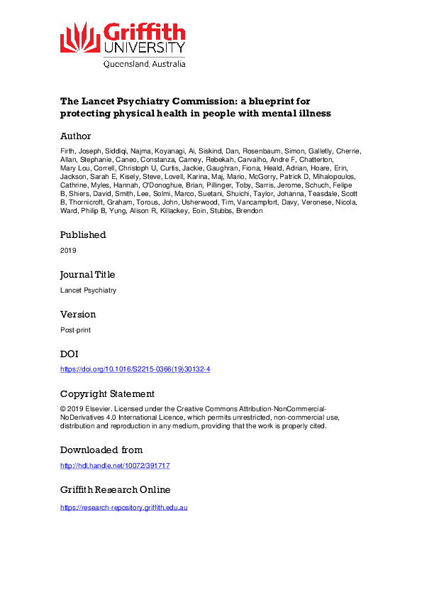 (PDF) The Lancet Psychiatry Commission: a blueprint for protecting ...