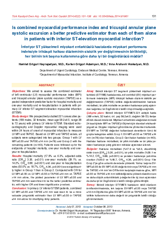 (PDF) Is combined myocardial performance index and tricuspid annular ...
