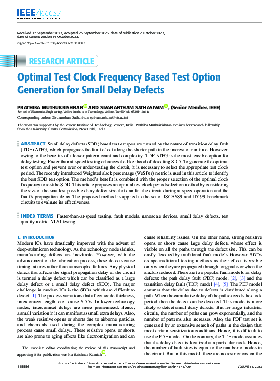 Pdf Optimal Test Clock Frequency Based Test Option Generation For