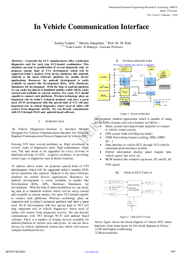 (PDF) In Vehicle Communication Interface